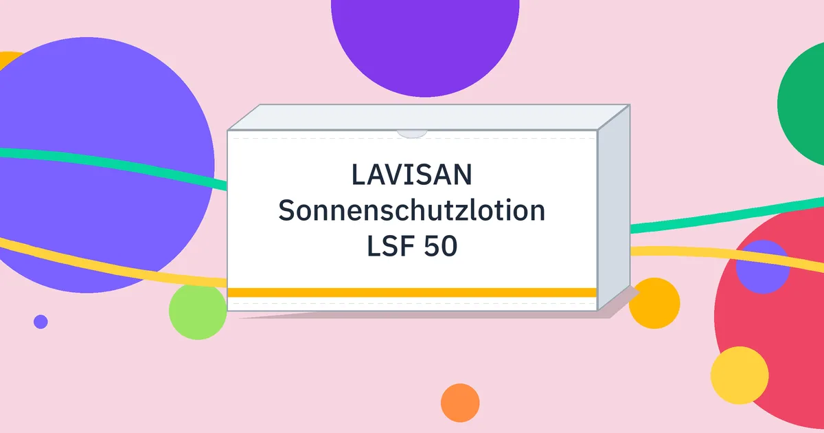 Symbolbild: Packung mit der Aufschrift LAVISAN Sonnenschutzlotion LSF 50 (PZN 03111131) – Verfügbarkeit und Bezug in Apotheken in Frankfurt am Main