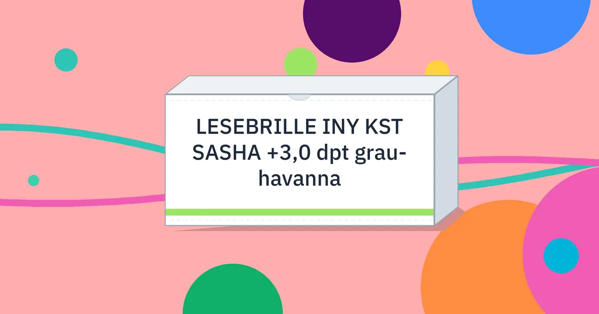 Symbolbild: Packung mit der Aufschrift LESEBRILLE INY KST SASHA +3,0 dpt grau-havanna (PZN 19928621) – Verfügbarkeit und Bezug in Apotheken in Frankfurt am Main
