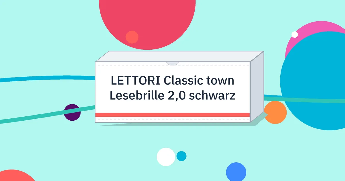 Symbolbild: Packung mit der Aufschrift LETTORI Classic town Lesebrille 2,0 schwarz (PZN 11057517) – Verfügbarkeit und Bezug in Apotheken in Frankfurt am Main