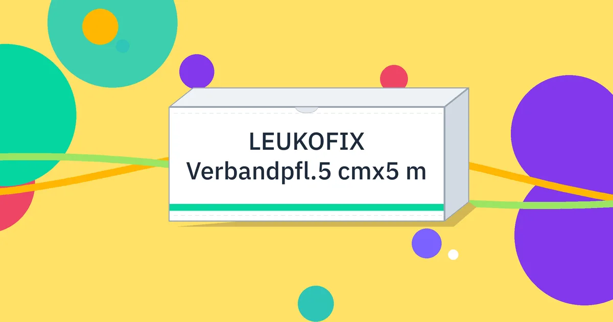 Symbolbild: Packung mit der Aufschrift LEUKOFIX Verbandpfl.5 cmx5 m (PZN 19815124) – Verfügbarkeit und Bezug in Apotheken in Frankfurt am Main