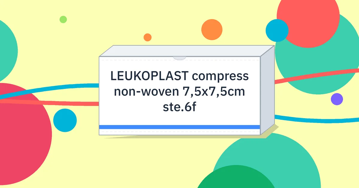 Symbolbild: Packung mit der Aufschrift LEUKOPLAST compress non-woven 7,5x7,5cm ste.6f (PZN 17208785) – Verfügbarkeit und Bezug in Apotheken in Frankfurt am Main