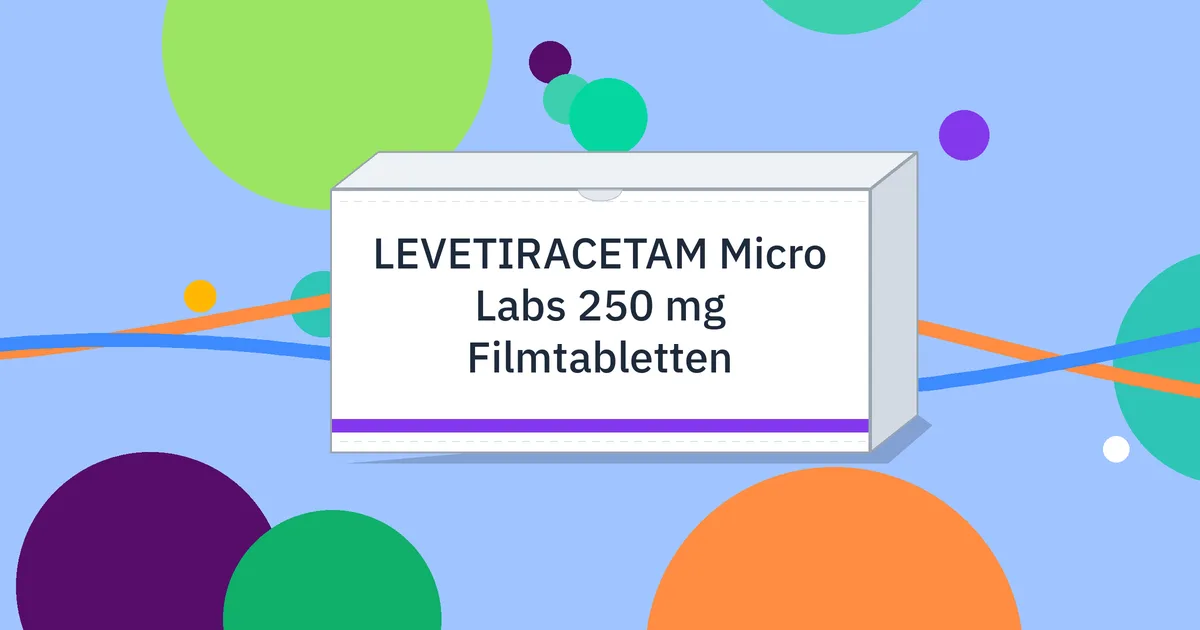 Symbolbild: Packung mit der Aufschrift LEVETIRACETAM Micro Labs 250 mg Filmtabletten (PZN 17819230) – Verfügbarkeit und Bezug in Apotheken in Frankfurt am Main