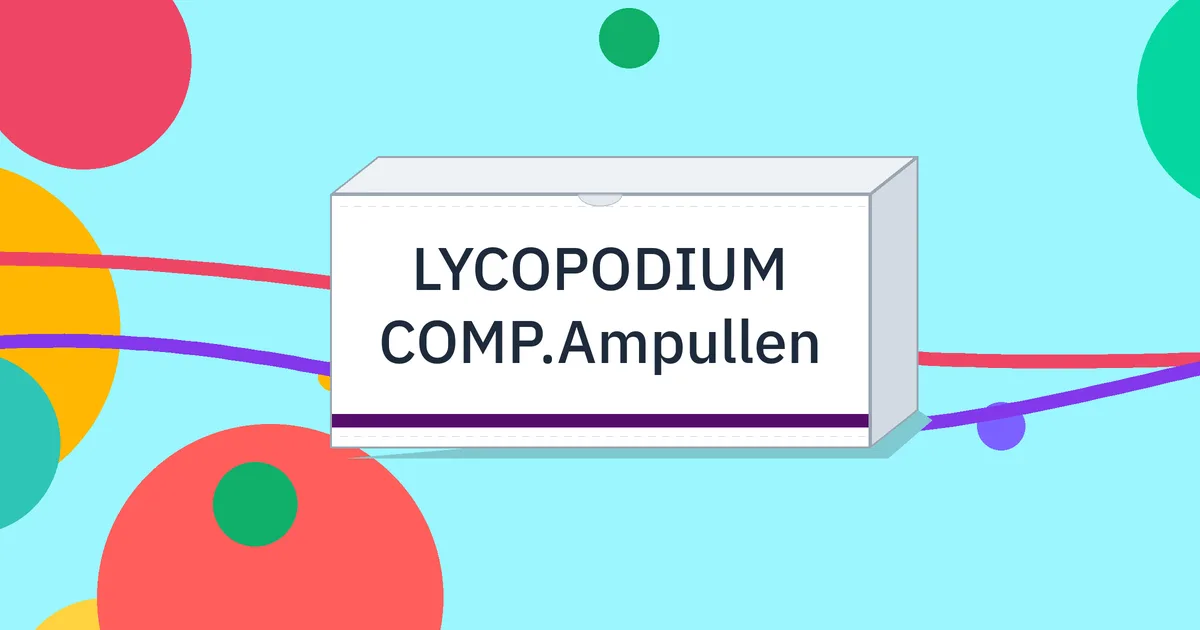 Symbolbild: Packung mit der Aufschrift LYCOPODIUM COMP.Ampullen (PZN 01751688) – Verfügbarkeit und Bezug in Apotheken in Frankfurt am Main