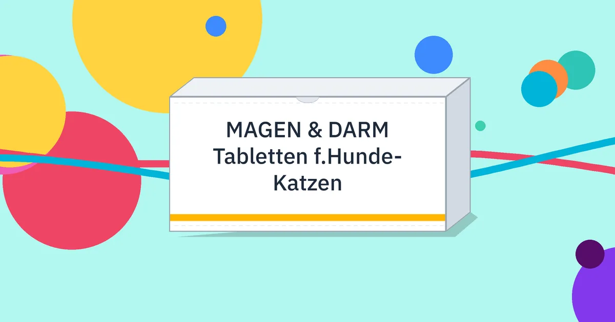 Symbolbild: Packung mit der Aufschrift MAGEN & DARM Tabletten f.Hunde-Katzen (PZN 19459333) – Verfügbarkeit und Bezug in Apotheken in Frankfurt am Main
