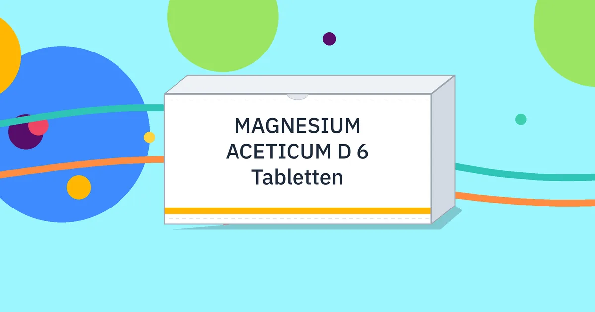 Symbolbild: Packung mit der Aufschrift MAGNESIUM ACETICUM D 6 Tabletten (PZN 04225612) – Verfügbarkeit und Bezug in Apotheken in Frankfurt am Main