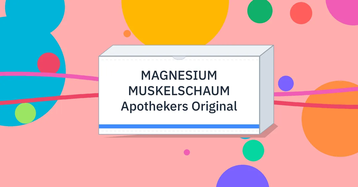 Symbolbild: Packung mit der Aufschrift MAGNESIUM MUSKELSCHAUM Apothekers Original (PZN 16144391) – Verfügbarkeit und Bezug in Apotheken in Frankfurt am Main