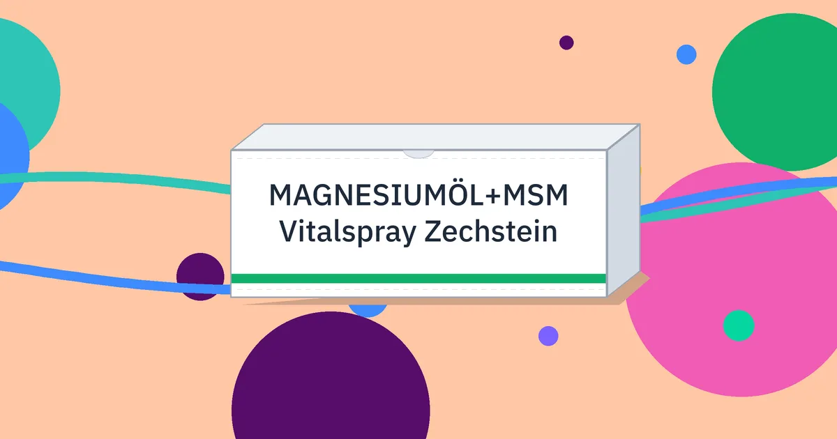 Symbolbild: Packung mit der Aufschrift MAGNESIUMÖL+MSM Vitalspray Zechstein (PZN 14364349) – Verfügbarkeit und Bezug in Apotheken in Frankfurt am Main