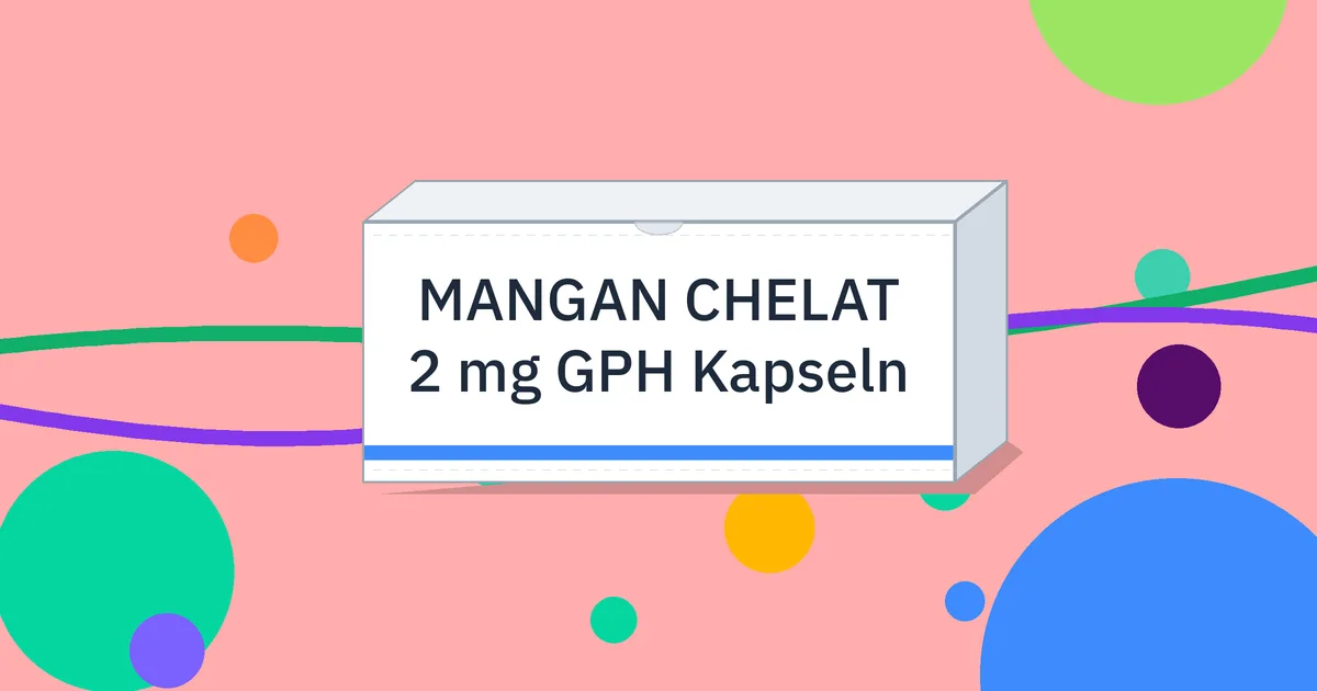 Symbolbild: Packung mit der Aufschrift MANGAN CHELAT 2 mg GPH Kapseln (PZN 10014983) – Verfügbarkeit und Bezug in Apotheken in Frankfurt am Main