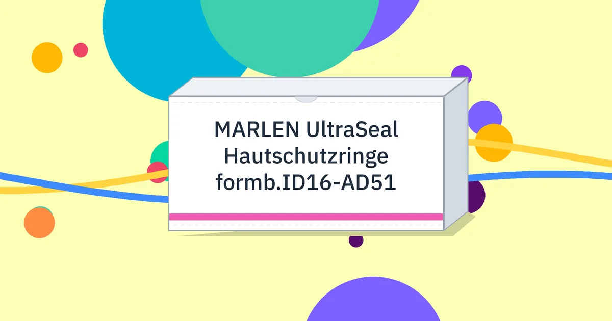 Symbolbild: Packung mit der Aufschrift MARLEN UltraSeal Hautschutzringe formb.ID16-AD51 (PZN 00626099) – Verfügbarkeit und Bezug in Apotheken in Frankfurt am Main