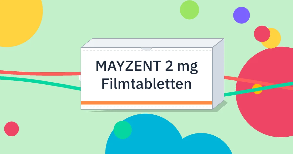 Symbolbild: Packung mit der Aufschrift MAYZENT 2 mg Filmtabletten (PZN 16060091) – Verfügbarkeit und Bezug in Apotheken in Frankfurt am Main