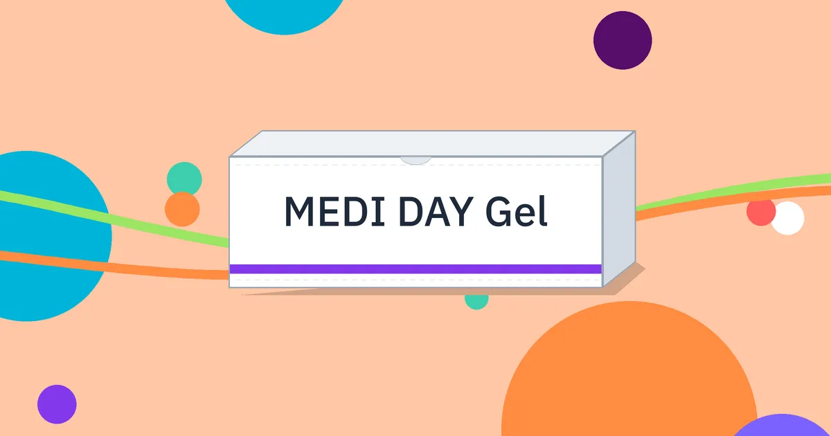 Symbolbild: Packung mit der Aufschrift MEDI DAY Gel (PZN 18042967) – Verfügbarkeit und Bezug in Apotheken in Frankfurt am Main