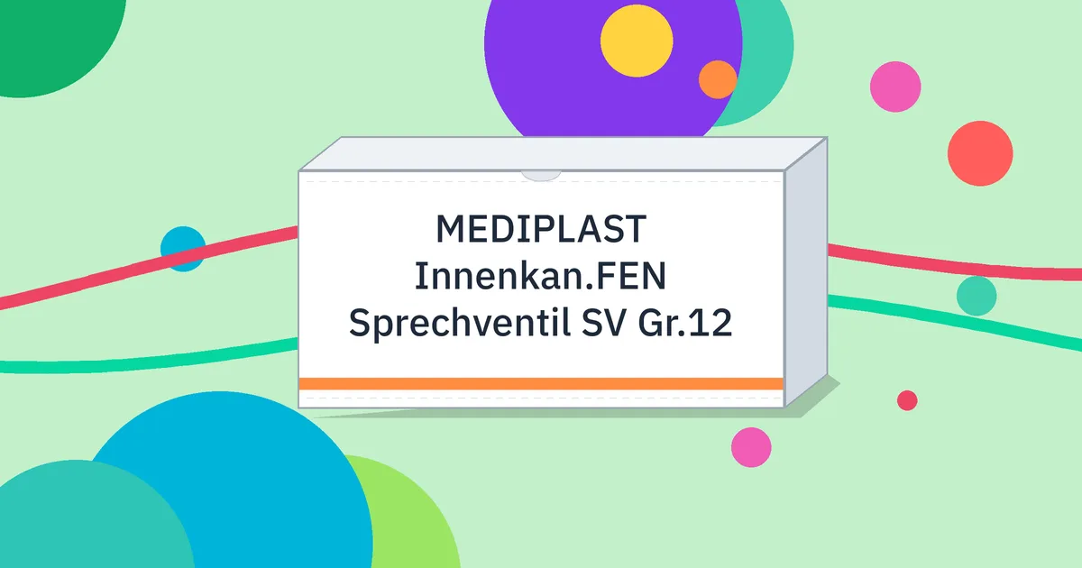 Symbolbild: Packung mit der Aufschrift MEDIPLAST Innenkan.FEN Sprechventil SV Gr.12 (PZN 04528324) – Verfügbarkeit und Bezug in Apotheken in Frankfurt am Main