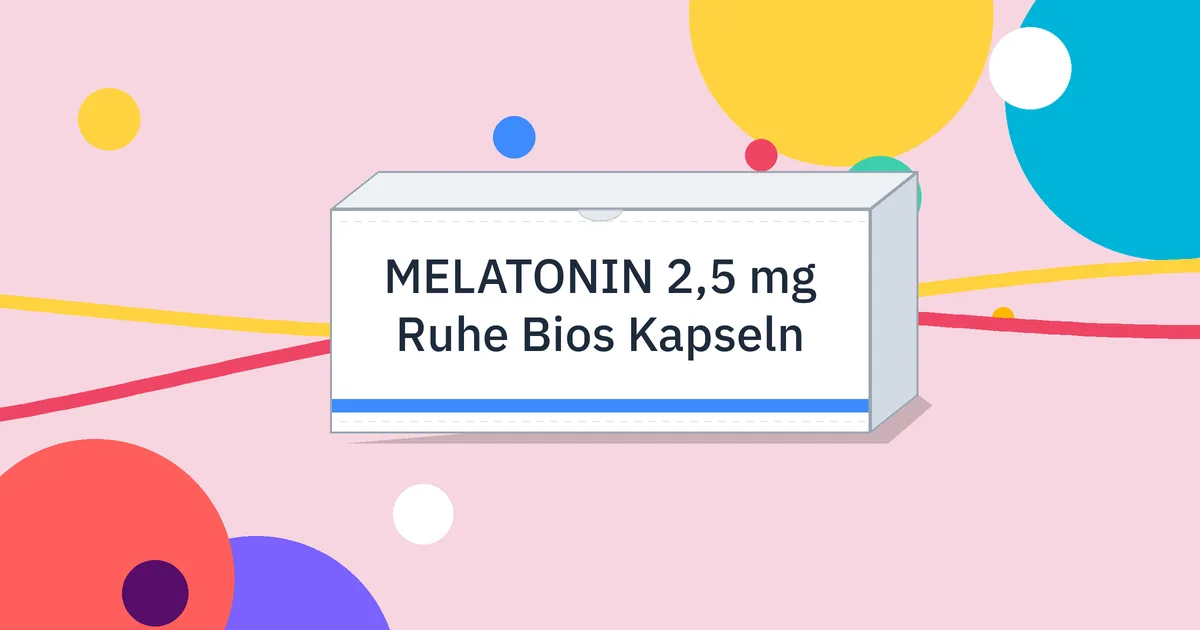 Symbolbild: Packung mit der Aufschrift MELATONIN 2,5 mg Ruhe Bios Kapseln (PZN 17900191) – Verfügbarkeit und Bezug in Apotheken in Frankfurt am Main