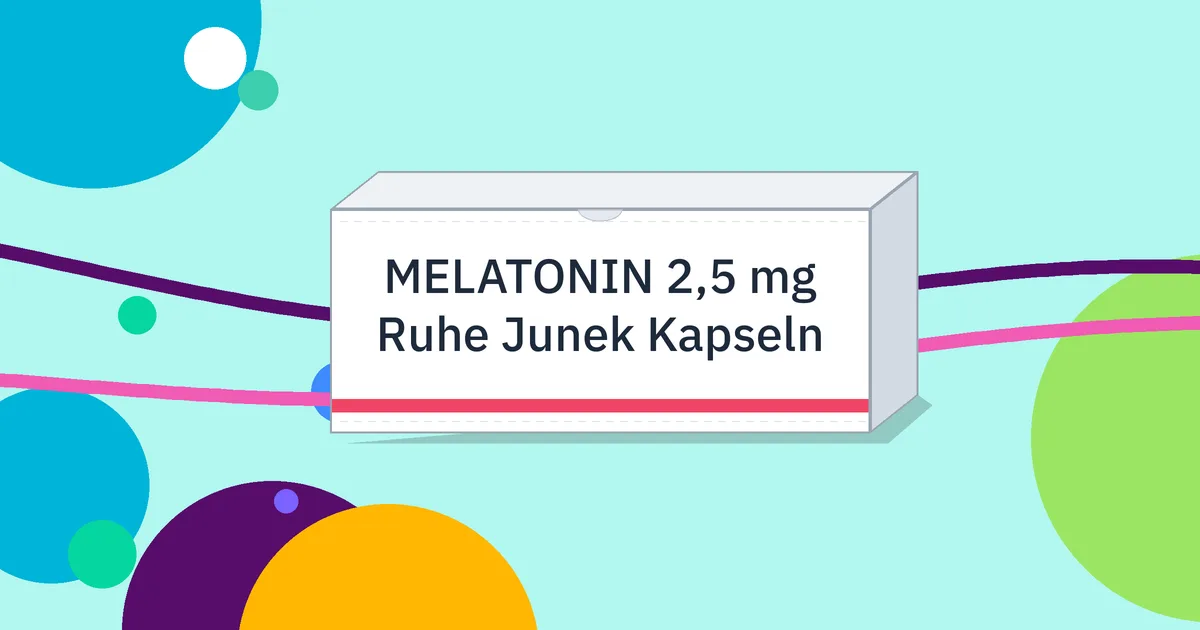 Symbolbild: Packung mit der Aufschrift MELATONIN 2,5 mg Ruhe Junek Kapseln (PZN 17900251) – Verfügbarkeit und Bezug in Apotheken in Frankfurt am Main