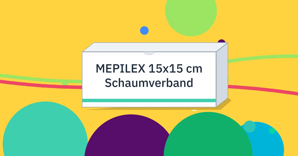 Symbolbild: Packung mit der Aufschrift MEPILEX 15x15 cm Schaumverband (PZN 16614193) – Verfügbarkeit und Bezug in Apotheken in Frankfurt am Main