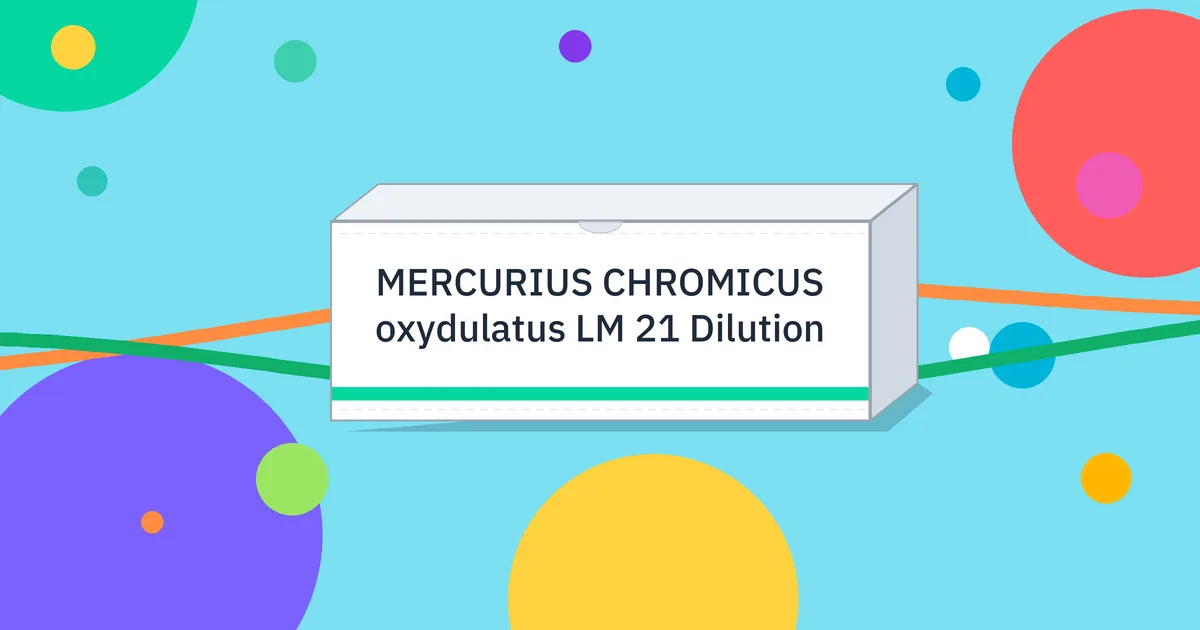 Symbolbild: Packung mit der Aufschrift MERCURIUS CHROMICUS oxydulatus LM 21 Dilution (PZN 12949614) – Verfügbarkeit und Bezug in Apotheken in Frankfurt am Main