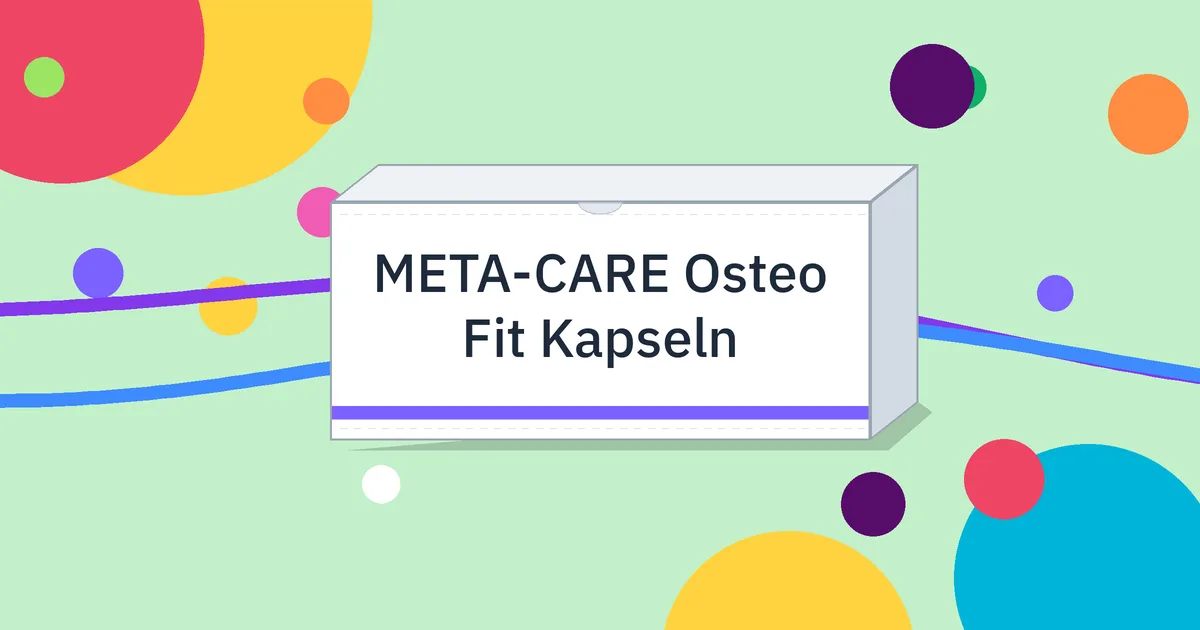 Symbolbild: Packung mit der Aufschrift META-CARE Osteo Fit Kapseln (PZN 16355656) – Verfügbarkeit und Bezug in Apotheken in Frankfurt am Main