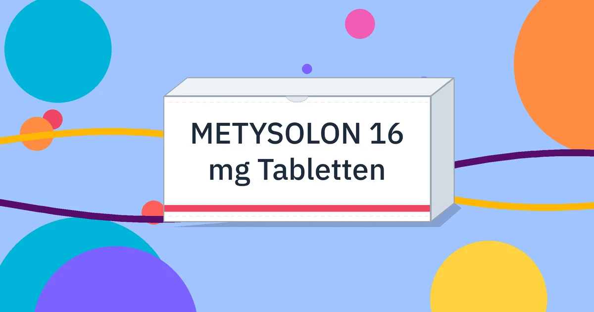 Symbolbild: Packung mit der Aufschrift METYSOLON 16 mg Tabletten (PZN 20371477) – Verfügbarkeit und Bezug in Apotheken in Frankfurt am Main