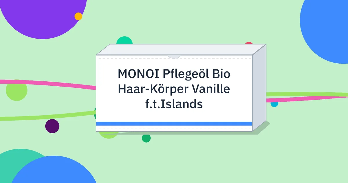 Symbolbild: Packung mit der Aufschrift MONOI Pflegeöl Bio Haar-Körper Vanille f.t.Islands (PZN 16123070) – Verfügbarkeit und Bezug in Apotheken in Frankfurt am Main