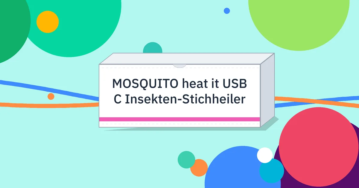 Symbolbild: Packung mit der Aufschrift MOSQUITO heat it USB C Insekten-Stichheiler (PZN 19166890) – Verfügbarkeit und Bezug in Apotheken in Frankfurt am Main