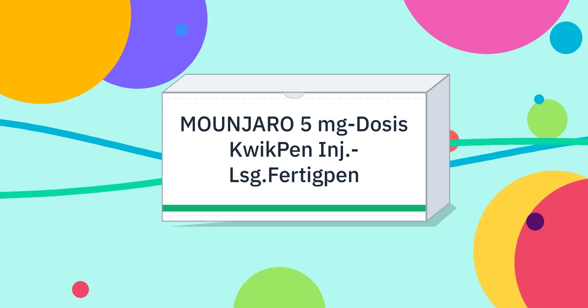 Symbolbild: Packung mit der Aufschrift MOUNJARO 5 mg-Dosis KwikPen Inj.-Lsg.Fertigpen (PZN 18241224) – Verfügbarkeit und Bezug in Apotheken in Frankfurt am Main