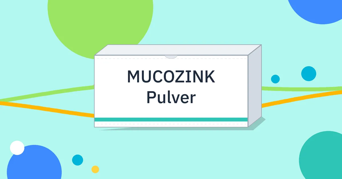 Symbolbild: Packung mit der Aufschrift MUCOZINK Pulver (PZN 02019819) – Verfügbarkeit und Bezug in Apotheken in Frankfurt am Main