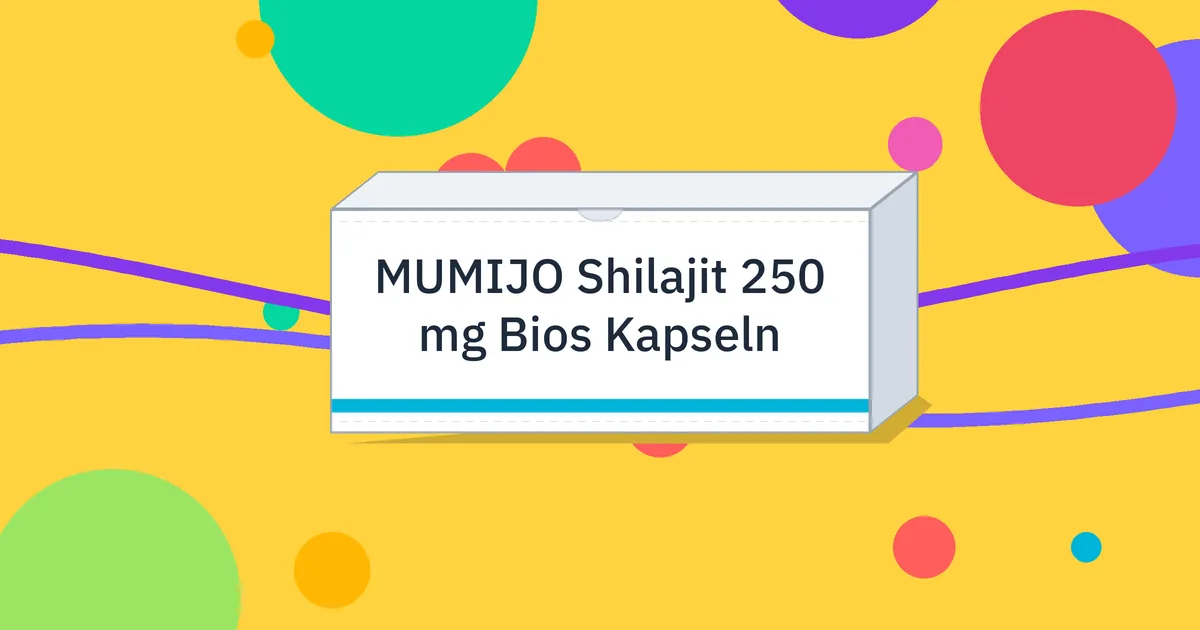 Symbolbild: Packung mit der Aufschrift MUMIJO Shilajit 250 mg Bios Kapseln (PZN 20809040) – Verfügbarkeit und Bezug in Apotheken in Frankfurt am Main