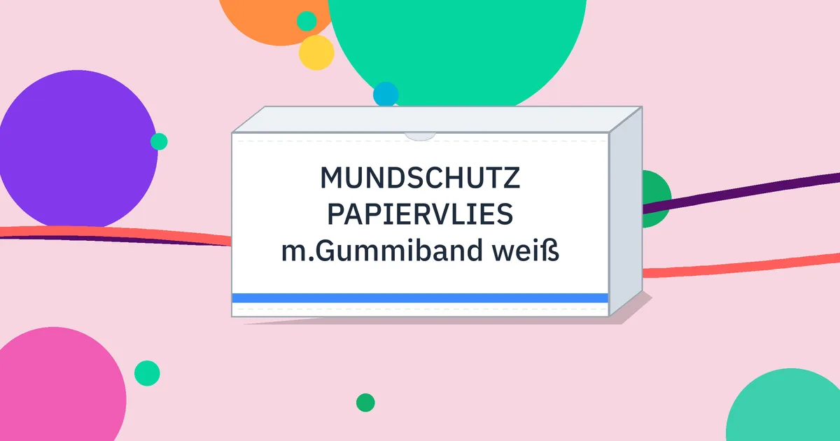 Symbolbild: Packung mit der Aufschrift MUNDSCHUTZ PAPIERVLIES m.Gummiband weiß (PZN 01046412) – Verfügbarkeit und Bezug in Apotheken in Frankfurt am Main