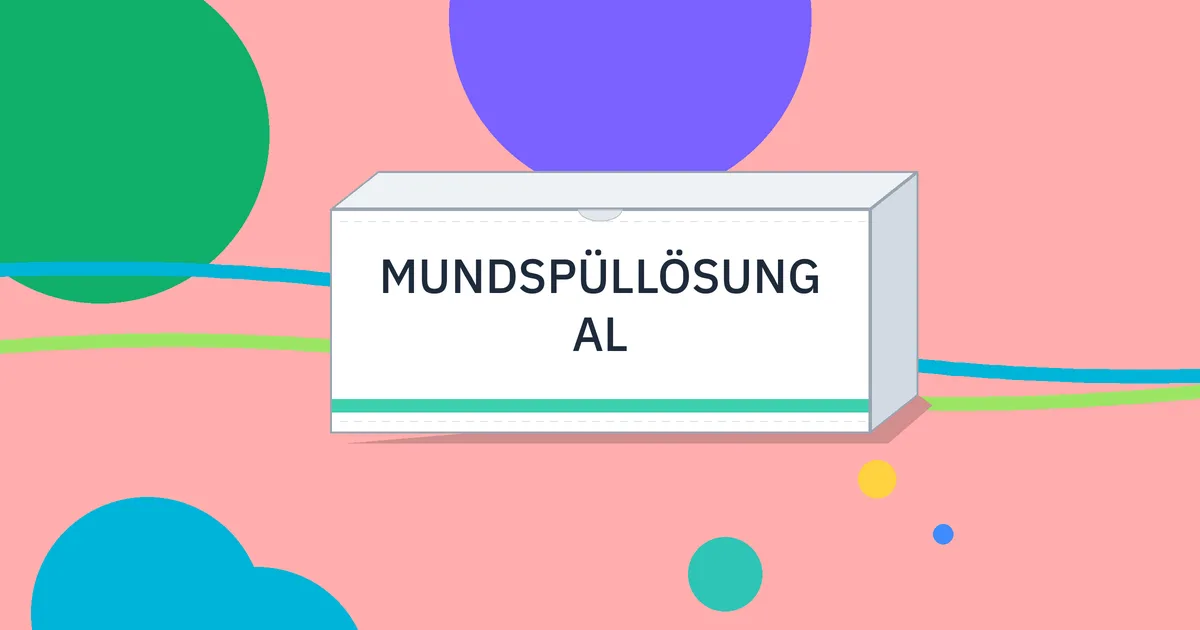 Symbolbild: Packung mit der Aufschrift MUNDSPÜLLÖSUNG AL (PZN 17844624) – Verfügbarkeit und Bezug in Apotheken in Frankfurt am Main