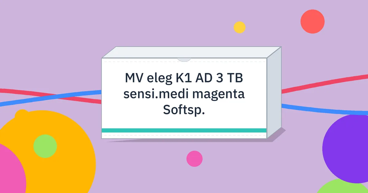 Symbolbild: Packung mit der Aufschrift MV eleg K1 AD 3 TB sensi.medi magenta Softsp. (PZN 14617833) – Verfügbarkeit und Bezug in Apotheken in Frankfurt am Main