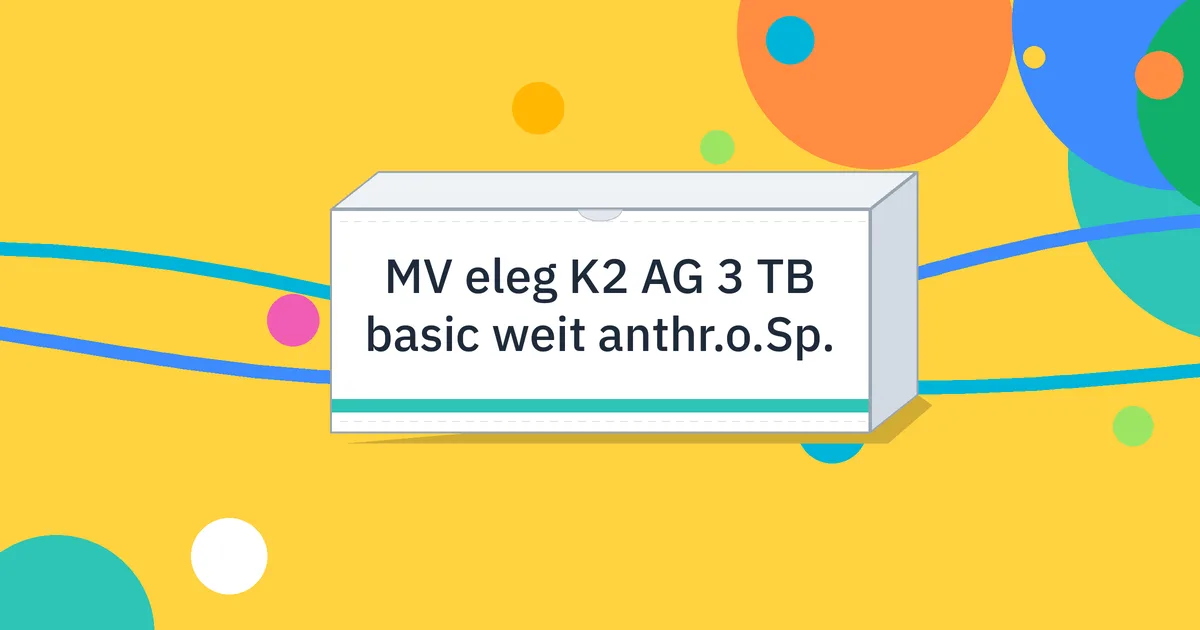 Symbolbild: Packung mit der Aufschrift MV eleg K2 AG 3 TB basic weit anthr.o.Sp. (PZN 00204903) – Verfügbarkeit und Bezug in Apotheken in Frankfurt am Main