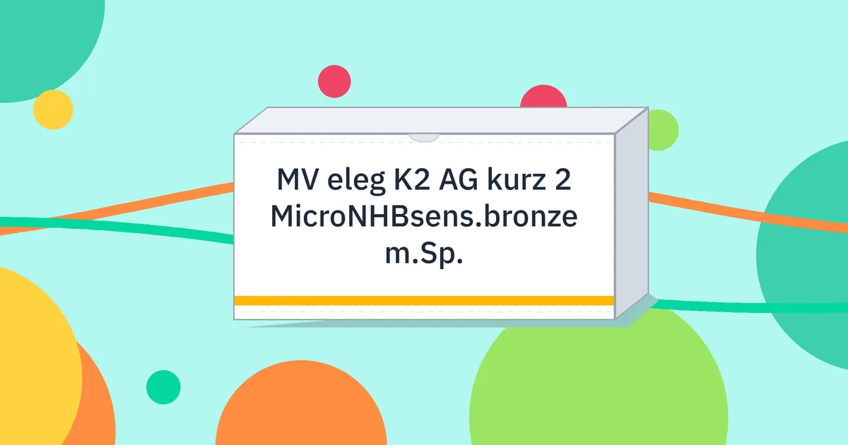 Symbolbild: Packung mit der Aufschrift MV eleg K2 AG kurz 2 MicroNHBsens.bronze m.Sp. (PZN 15710003) – Verfügbarkeit und Bezug in Apotheken in Frankfurt am Main