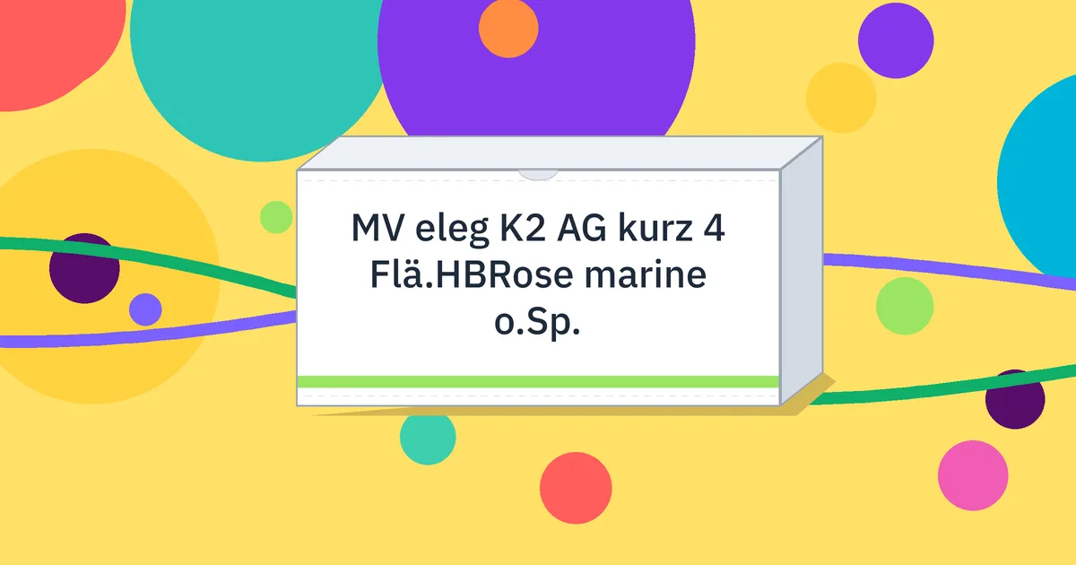 Symbolbild: Packung mit der Aufschrift MV eleg K2 AG kurz 4 Flä.HBRose marine o.Sp. (PZN 15704882) – Verfügbarkeit und Bezug in Apotheken in Frankfurt am Main