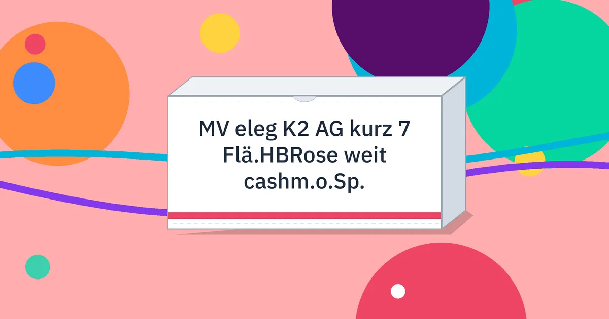 Symbolbild: Packung mit der Aufschrift MV eleg K2 AG kurz 7 Flä.HBRose weit cashm.o.Sp. (PZN 15705580) – Verfügbarkeit und Bezug in Apotheken in Frankfurt am Main