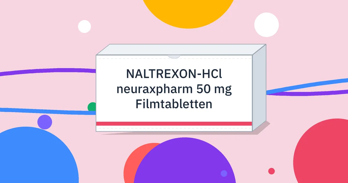Symbolbild: Packung mit der Aufschrift NALTREXON-HCl neuraxpharm 50 mg Filmtabletten (PZN 09221139) – Verfügbarkeit und Bezug in Apotheken in Frankfurt am Main