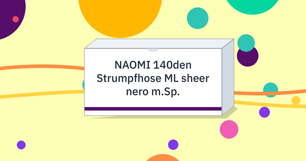 Symbolbild: Packung mit der Aufschrift NAOMI 140den Strumpfhose ML sheer nero m.Sp. (PZN 16177924) – Verfügbarkeit und Bezug in Apotheken in Frankfurt am Main