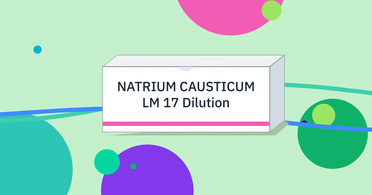 Symbolbild: Packung mit der Aufschrift NATRIUM CAUSTICUM LM 17 Dilution (PZN 12962106) – Verfügbarkeit und Bezug in Apotheken in Frankfurt am Main