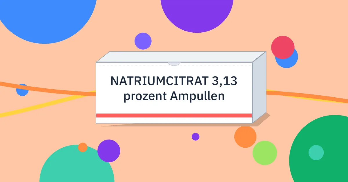 Symbolbild: Packung mit der Aufschrift NATRIUMCITRAT 3,13 prozent Ampullen (PZN 03195010) – Verfügbarkeit und Bezug in Apotheken in Frankfurt am Main