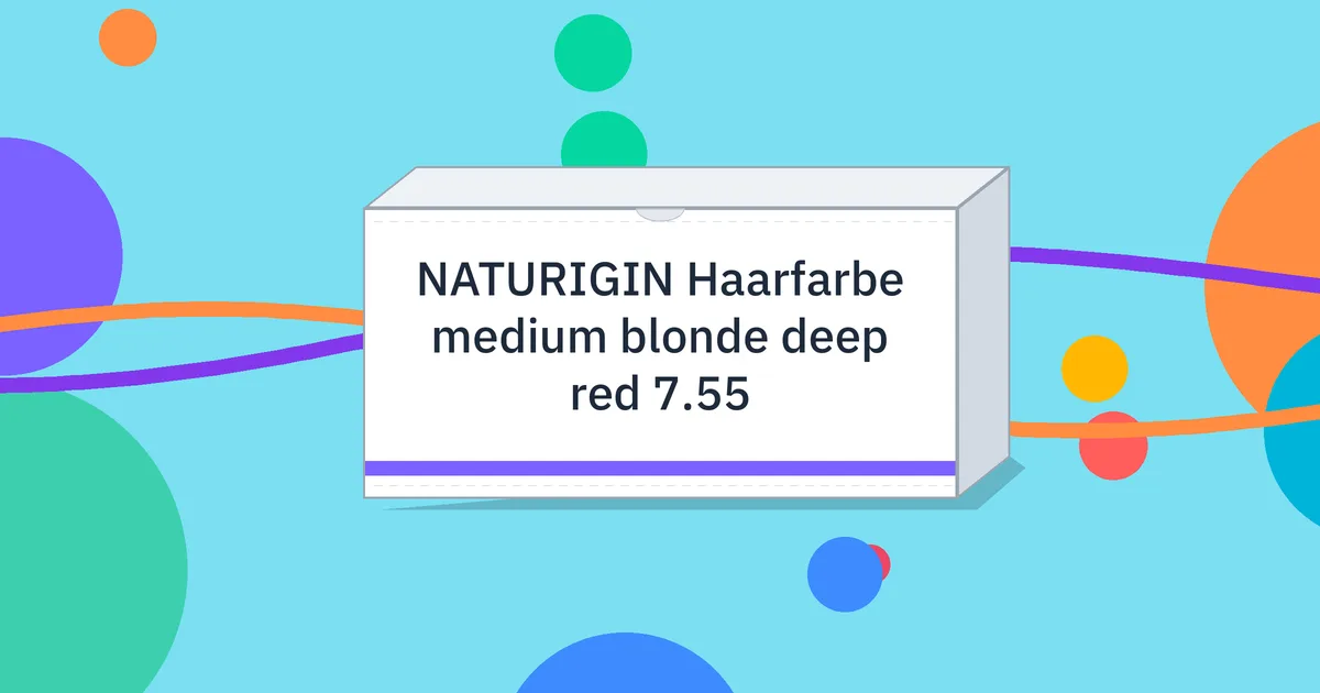 Symbolbild: Packung mit der Aufschrift NATURIGIN Haarfarbe medium blonde deep red 7.55 (PZN 18107997) – Verfügbarkeit und Bezug in Apotheken in Frankfurt am Main