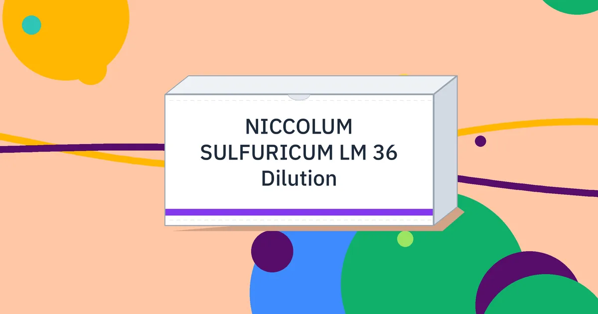 Symbolbild: Packung mit der Aufschrift NICCOLUM SULFURICUM LM 36 Dilution (PZN 12968876) – Verfügbarkeit und Bezug in Apotheken in Frankfurt am Main
