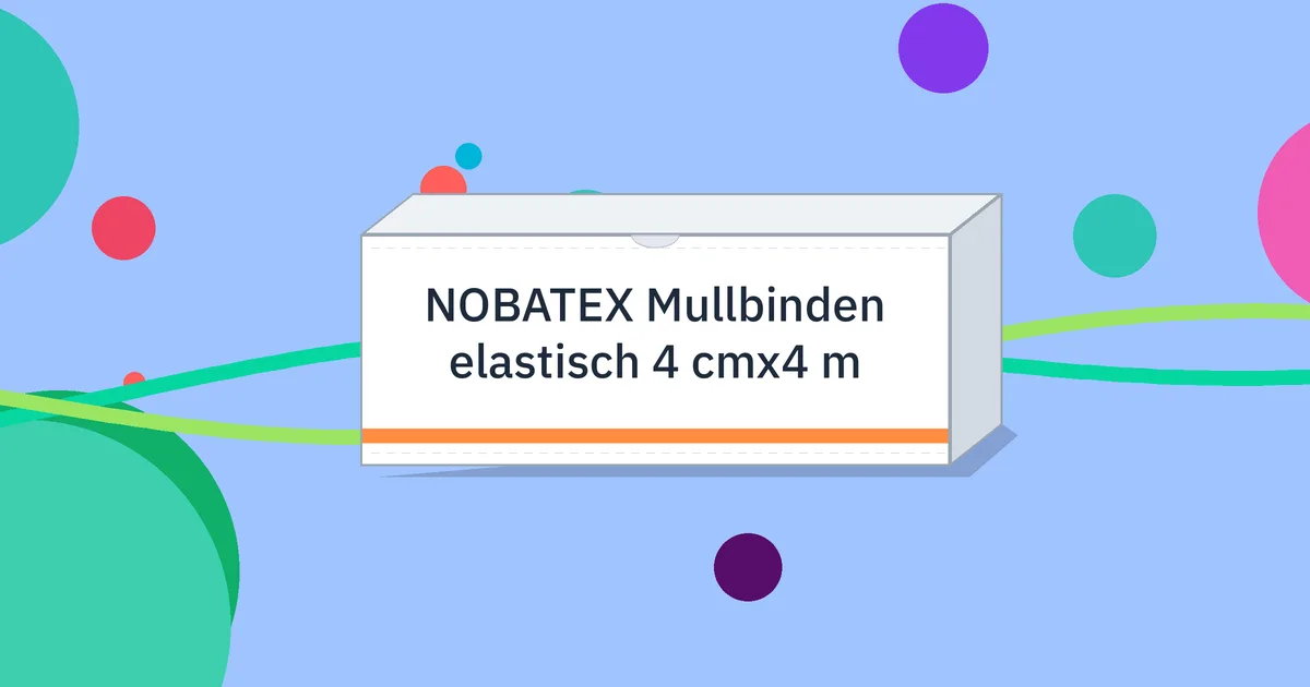 Symbolbild: Packung mit der Aufschrift NOBATEX Mullbinden elastisch 4 cmx4 m (PZN 07094903) – Verfügbarkeit und Bezug in Apotheken in Frankfurt am Main