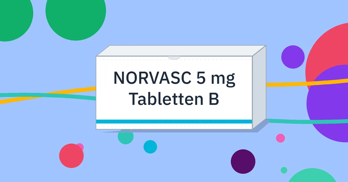 Symbolbild: Packung mit der Aufschrift NORVASC 5 mg Tabletten B (PZN 07763267) – Verfügbarkeit und Bezug in Apotheken in Frankfurt am Main