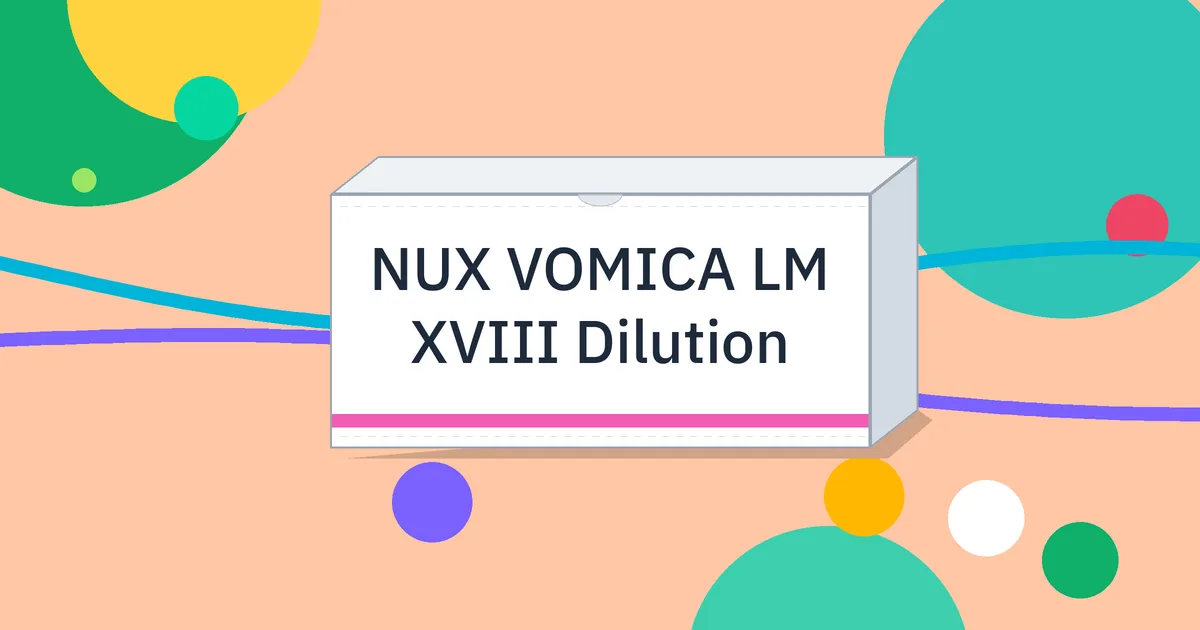 Symbolbild: Packung mit der Aufschrift NUX VOMICA LM XVIII Dilution (PZN 02668937) – Verfügbarkeit und Bezug in Apotheken in Frankfurt am Main