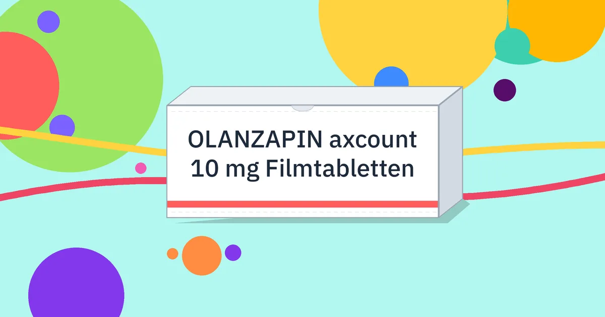 Symbolbild: Packung mit der Aufschrift OLANZAPIN axcount 10 mg Filmtabletten (PZN 10522107) – Verfügbarkeit und Bezug in Apotheken in Frankfurt am Main