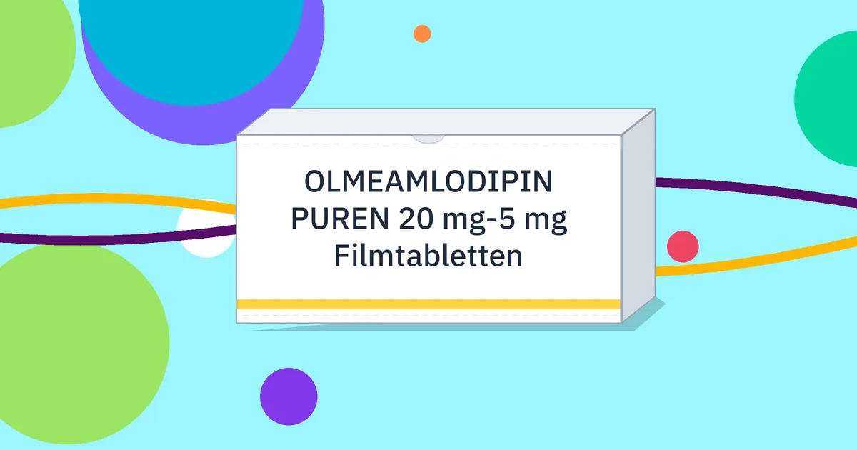 Symbolbild: Packung mit der Aufschrift OLMEAMLODIPIN PUREN 20 mg-5 mg Filmtabletten (PZN 18457177) – Verfügbarkeit und Bezug in Apotheken in Frankfurt am Main