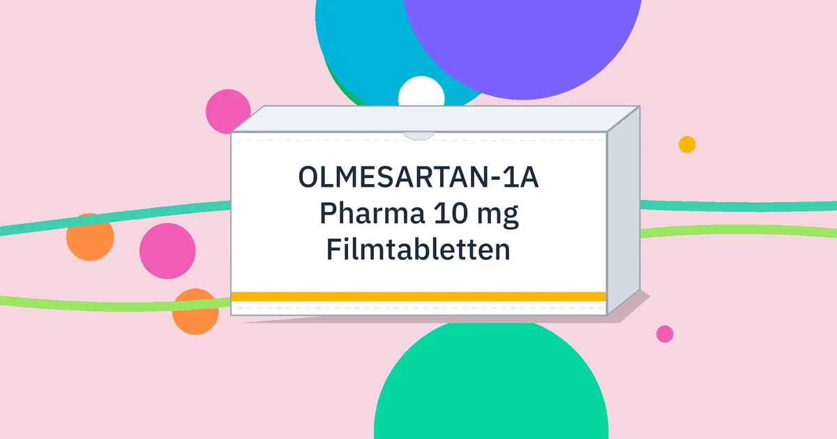 Symbolbild: Packung mit der Aufschrift OLMESARTAN-1A Pharma 10 mg Filmtabletten (PZN 12408491) – Verfügbarkeit und Bezug in Apotheken in Frankfurt am Main