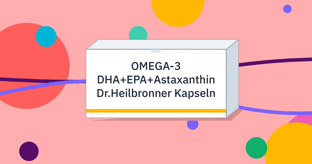 Symbolbild: Packung mit der Aufschrift OMEGA-3 DHA+EPA+Astaxanthin Dr.Heilbronner Kapseln (PZN 18767021) – Verfügbarkeit und Bezug in Apotheken in Frankfurt am Main