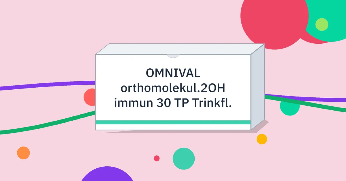 Symbolbild: Packung mit der Aufschrift OMNIVAL orthomolekul.2OH immun 30 TP Trinkfl. (PZN 09263824) – Verfügbarkeit und Bezug in Apotheken in Frankfurt am Main