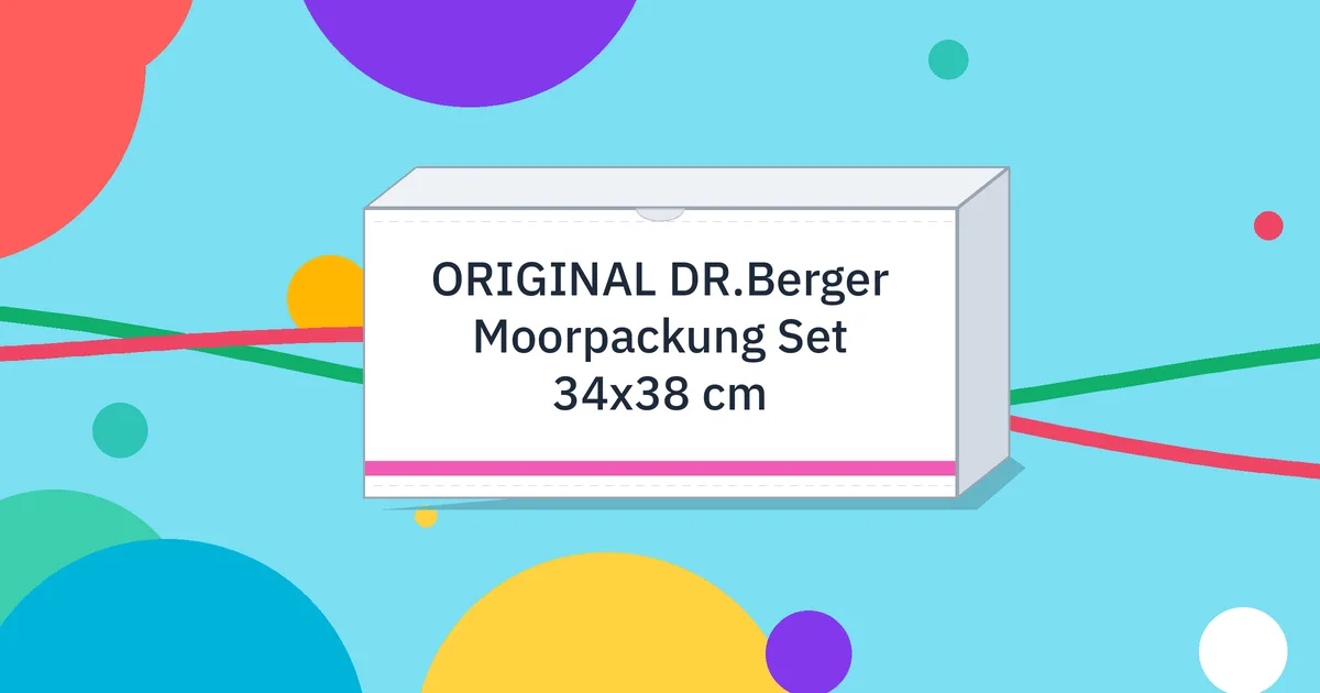 Symbolbild: Packung mit der Aufschrift ORIGINAL DR.Berger Moorpackung Set 34x38 cm (PZN 18174597) – Verfügbarkeit und Bezug in Apotheken in Frankfurt am Main