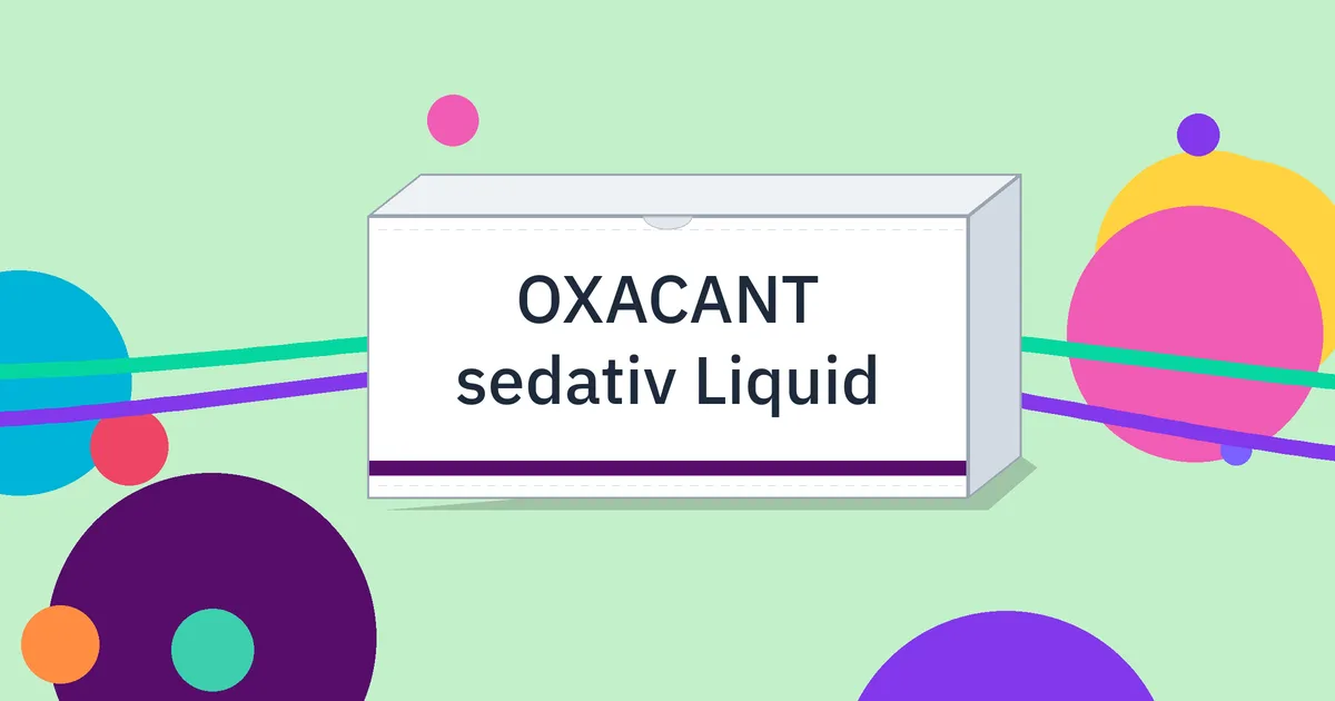 Symbolbild: Packung mit der Aufschrift OXACANT sedativ Liquid (PZN 09295445) – Verfügbarkeit und Bezug in Apotheken in Frankfurt am Main